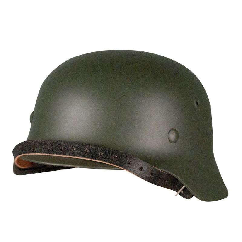 WWII M40 German Combat Helmet, Green - Reddick Militaria